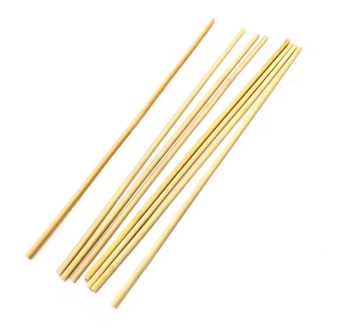 Wood Block Round Rods Hardwood Solid Bamboo Stick DIY Wooden 2.5mm 12cm